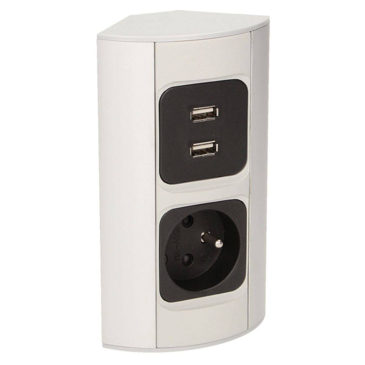 Gniazdo meblowe ładowarka USB przewód 0,5m 1x2P+Z 2xUSB srebrne | OR-AE ...